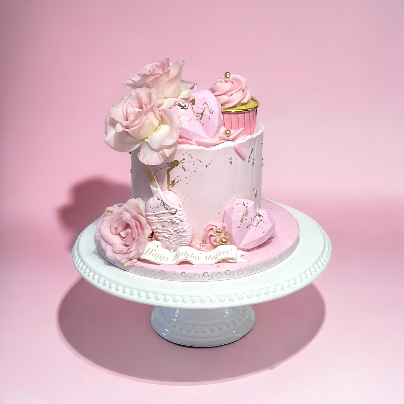 Pretty Rose Cake 18.Geburtstag Romantic Rosé Heart – Eighteen Torte